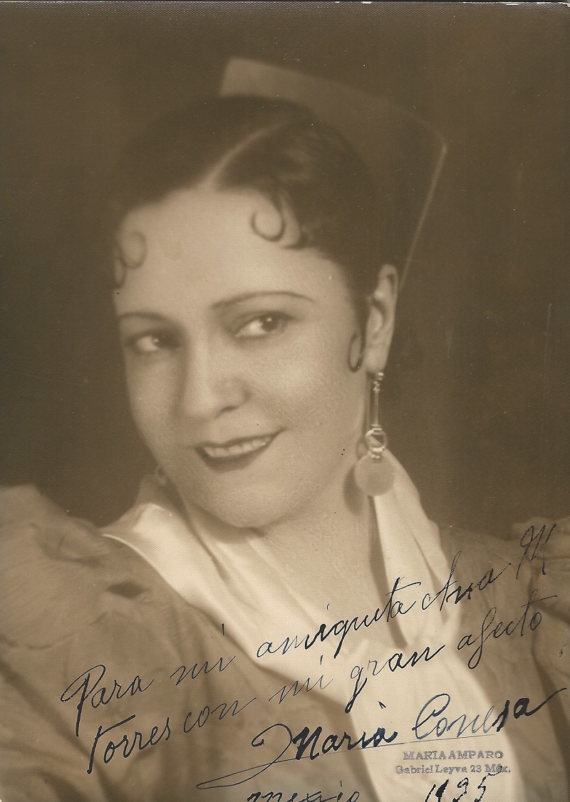 María Conesa con dedicatoria para Ana M. Torres